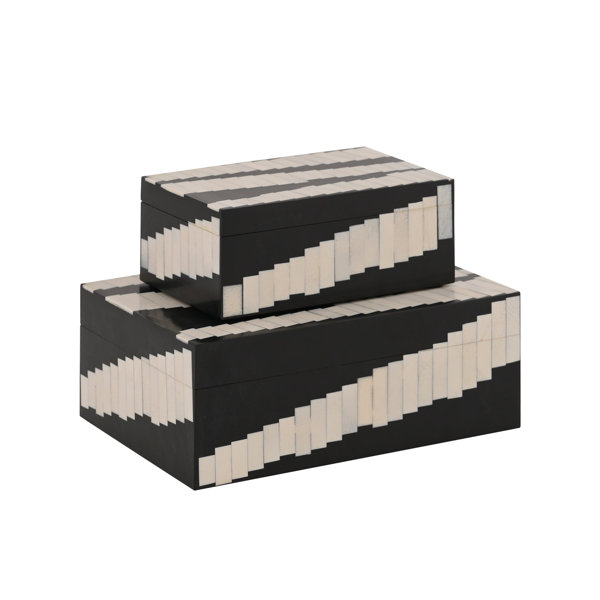 Indigo Road by Egypt Sherrod Kamari 2 Piece Geometric Inlay Decorative Nesting Boxes & Reviews ...